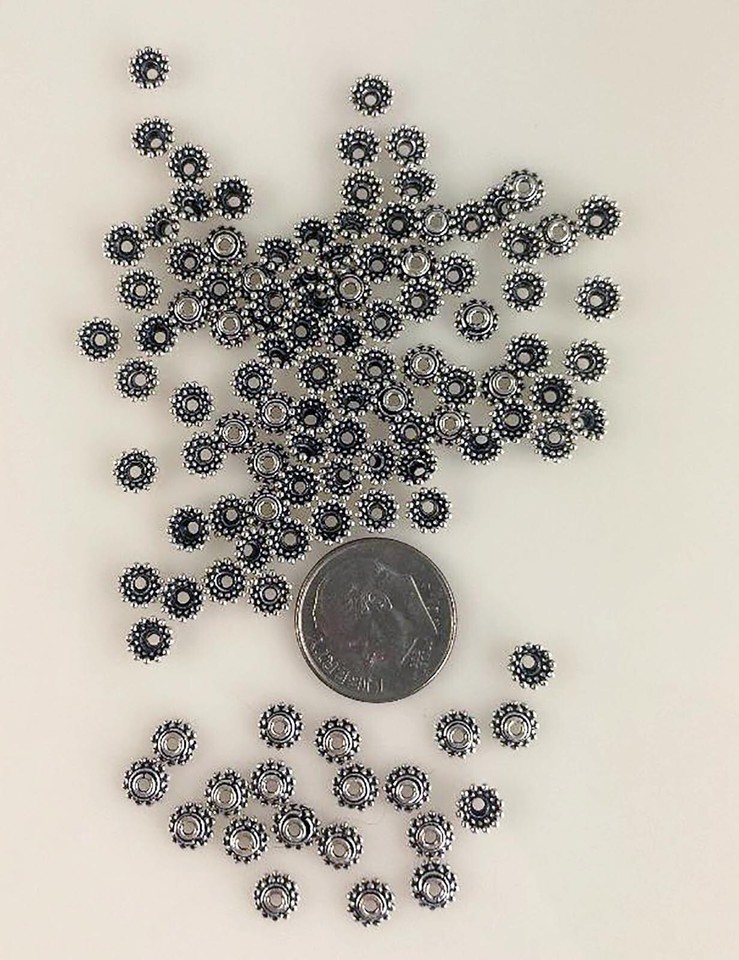 Sterling Silver Bead Cap Beads Round 4mm Orphan Lot | eBay