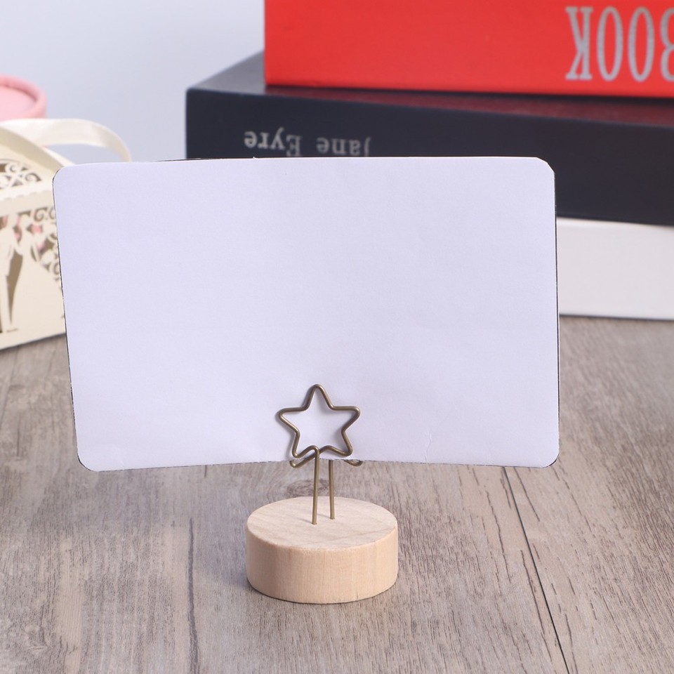 Wooden Base Photo Note Memo Holder Clip (Star) | eBay Australia