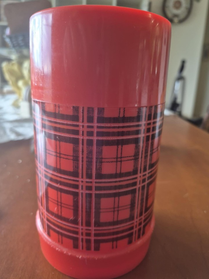 Vintage Aladdin Insulated Food Jar Thermos Red Tartan Retro Camping ...