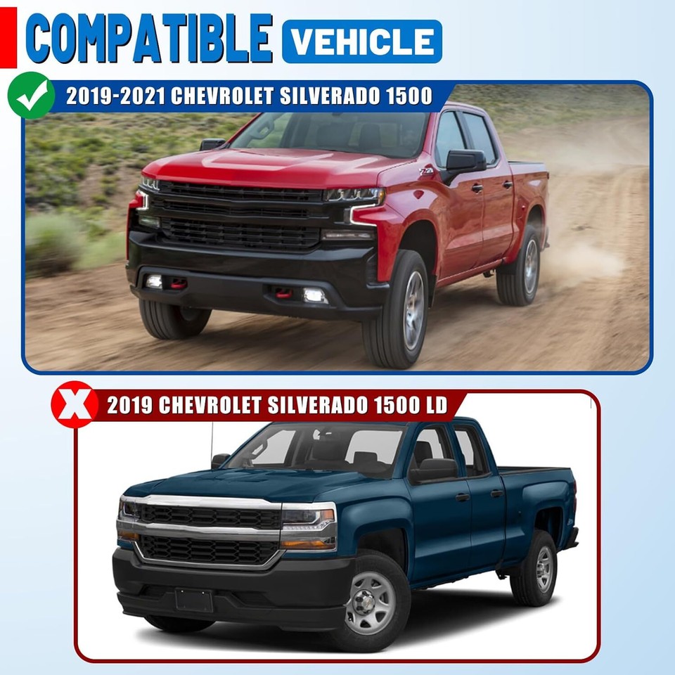 Black For 2019-2026 Chevy Silverado 1500 Front Bumper Hidden Winch ...