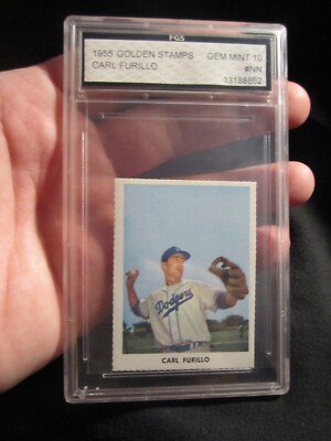 1955 CARL FURILLO GOLDEN STAMPS BASEBALL CARD FGS GRADED GEM MINT 10 ...