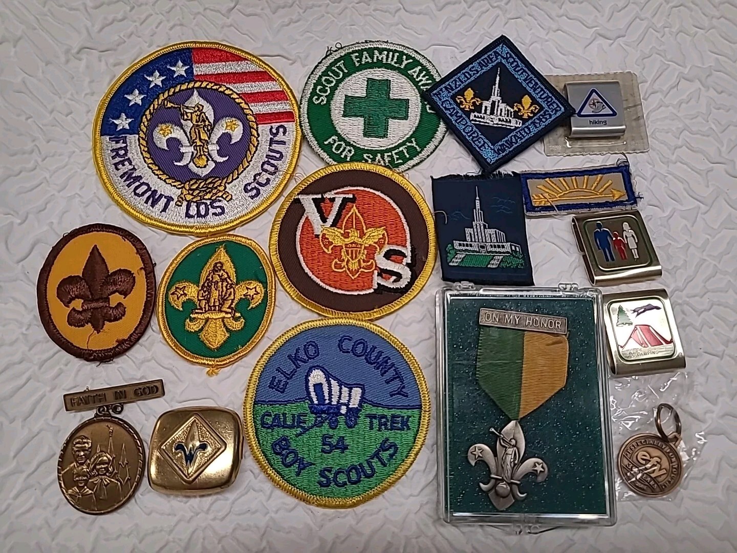 LOT OF 16 LDS BOY SCOUTS WOVEN PATCHES AWARDS VARSITY FREMONT ELKO #3 ...