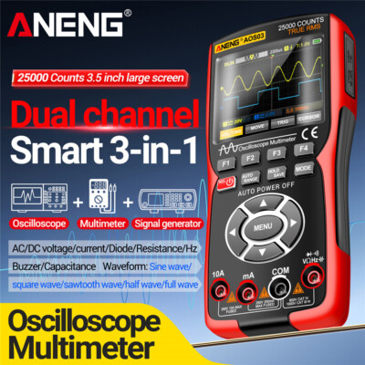 3-in-1 Digital Oscilloscope Signal Generator Multimeter Dual Channel ...