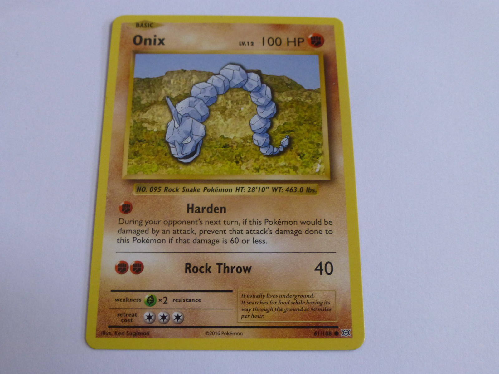 Onix Pokemon Card