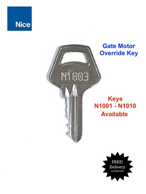 Nice Gate Motor Override Key Cut To Code Number | eBay Australia