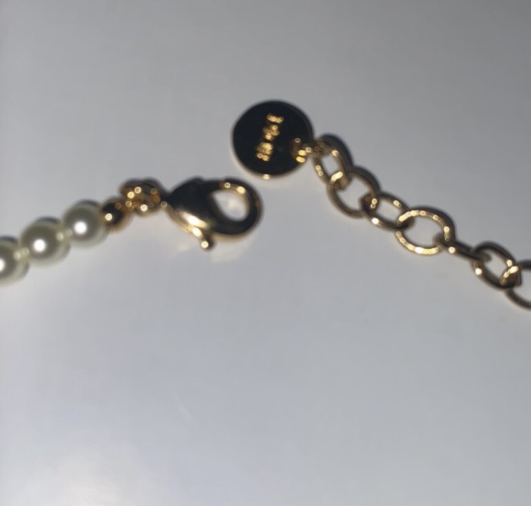 DIO(R)EVOLUTION NECKLACE Gold-Finish Metal and White Resin Pearls | eBay