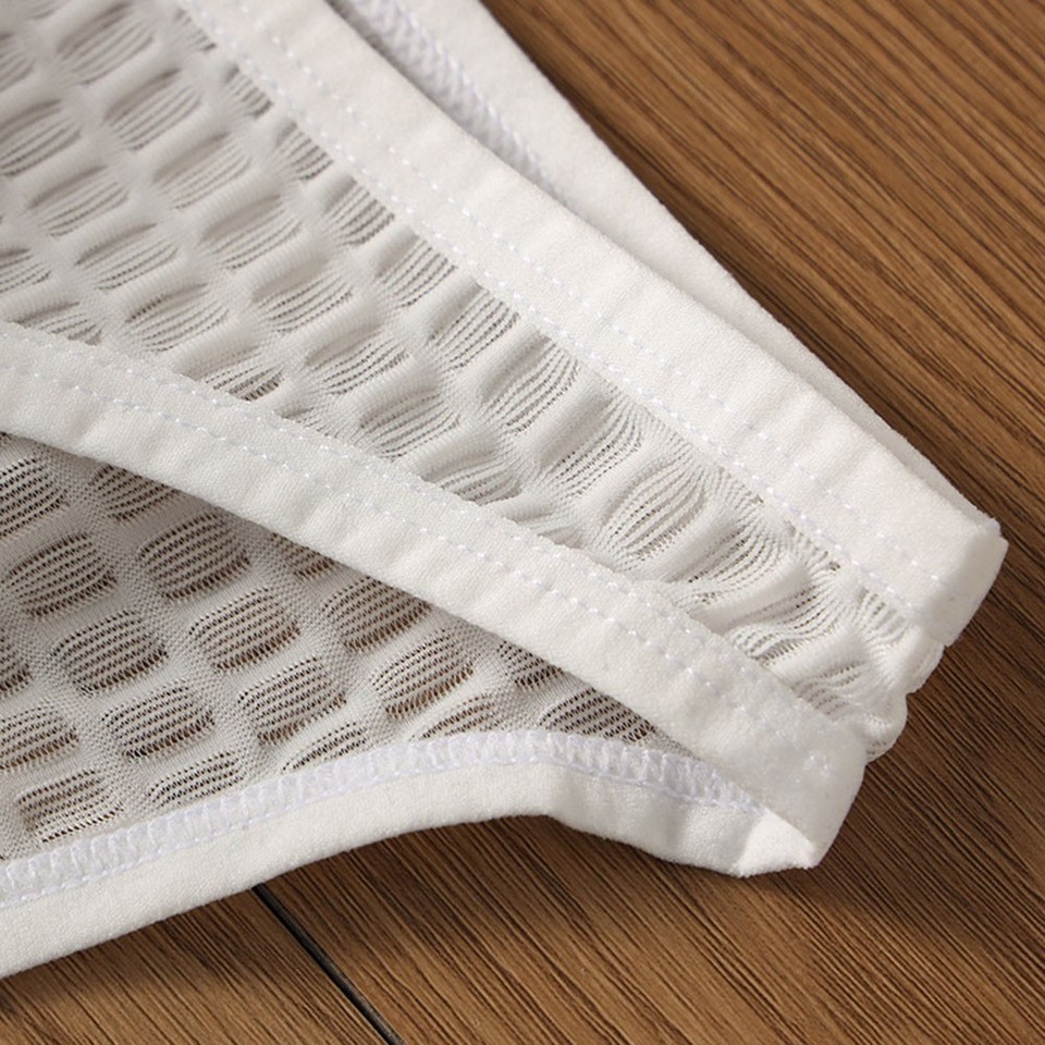 Men's Lace Underwear Sheer Pouch Briefs with Breathable Low Rise ...