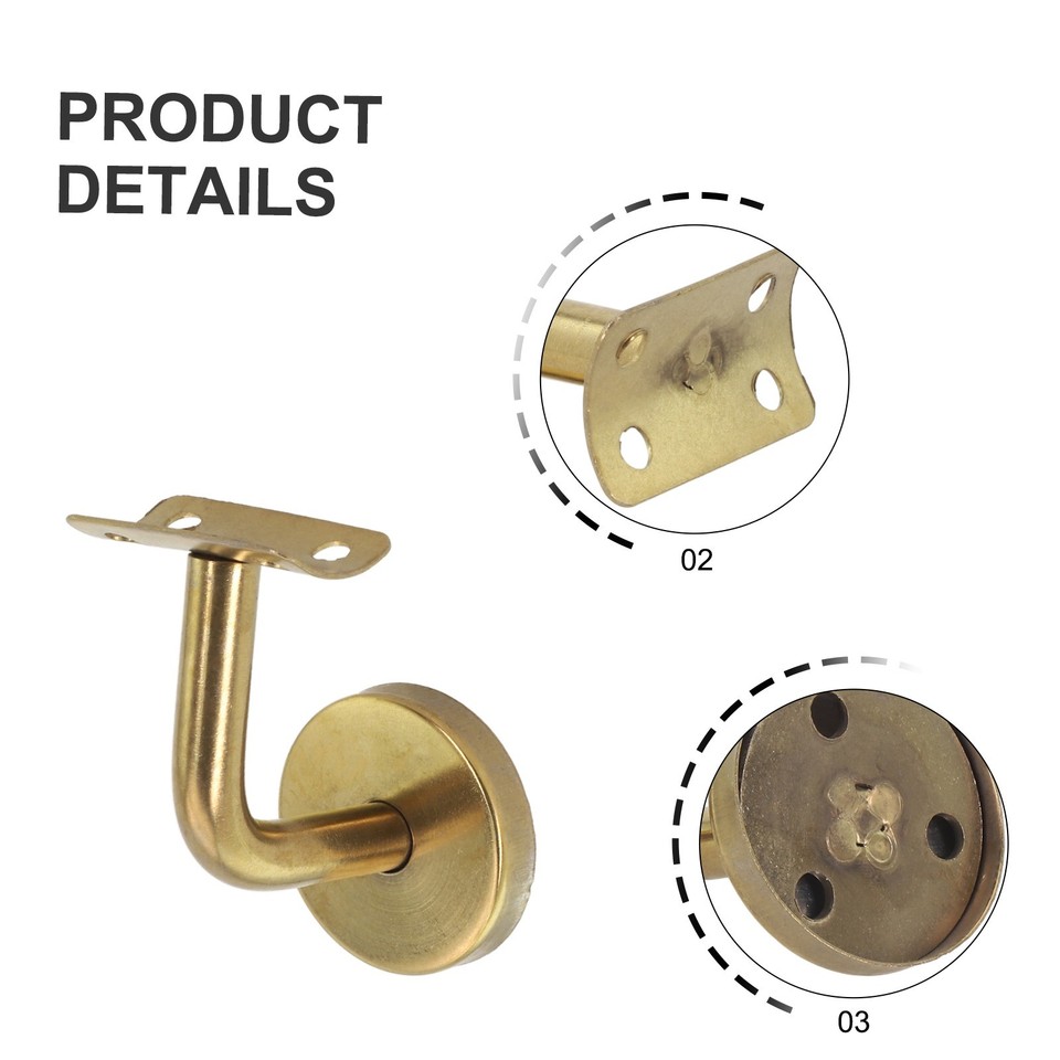 Gold Handrail Bracket Balustrade Bracket Luxurious Design Commercial ...