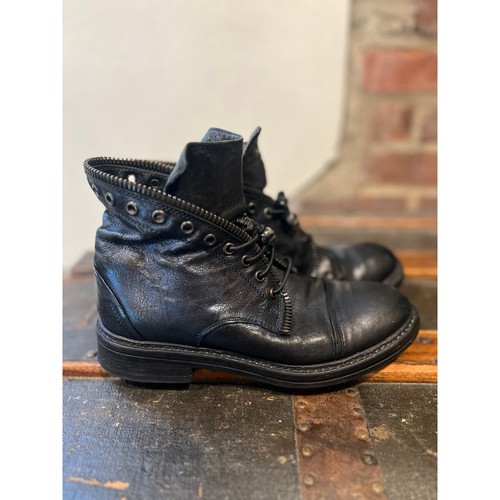 The Shoe Box Leather Combat Boots Women's 6 Bronze Blue Skull Head Punk ...