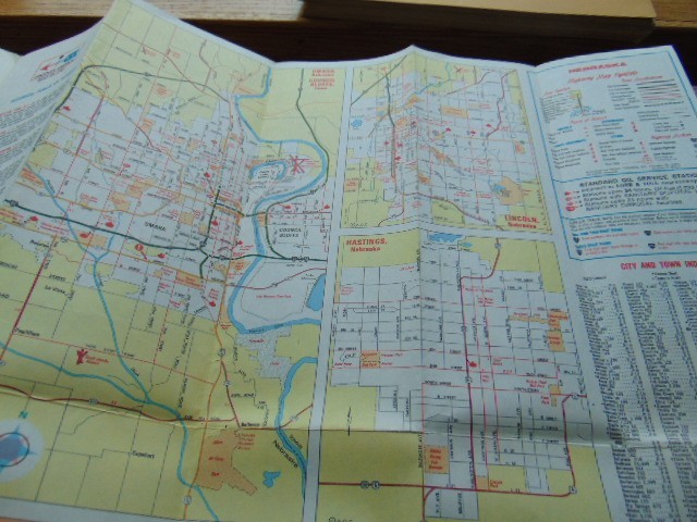 1970s Standard Oil Map of Nebraska- uses 1970 census data- 9 x 24" | eBay