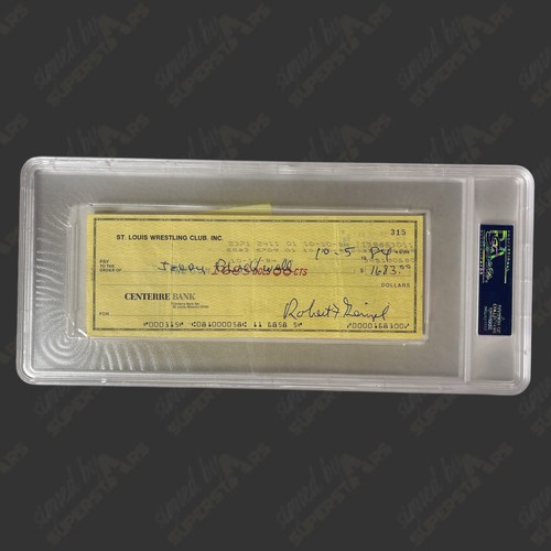 Jerry Blackwell & Bob Geigel dual signed St Louis Wrestling Paycheck (w ...