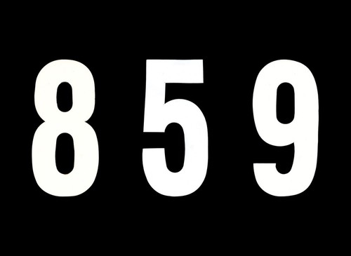 "#859" 6" Tall White "Extreme" Stick-On Race Numbers - 3 Pack Dirt ...