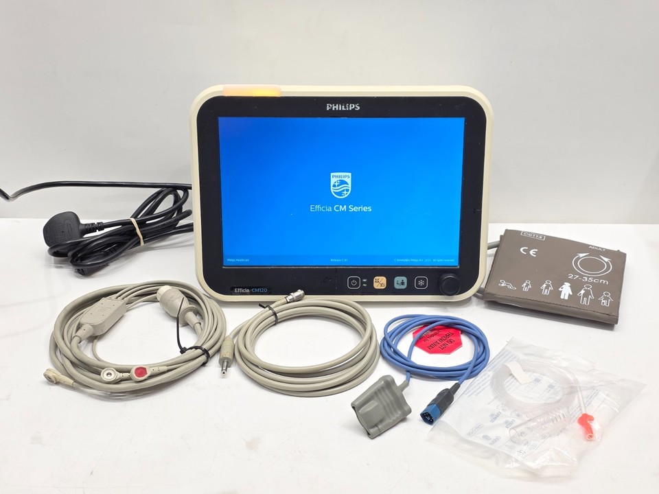PATIENT MONITOR PHILIPS EFFICIA CM120 ETCO2,ECG,NIBP,SPO2 MONITORING ...