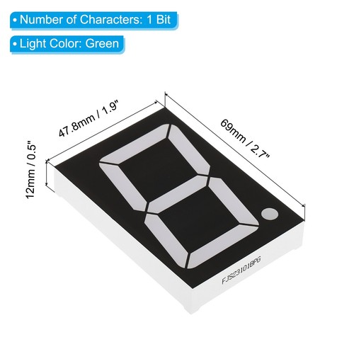 2Pcs Common Anode 7 Segment 10 Pin 1 Digit 9V LED Display Digital Tube ...