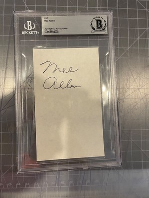MEL ALLEN NEW YORK YANKEES BROADCASTER SIGNED CUT AUTOGRAPH BECKETT ...