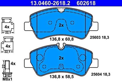 ATE Disc Brake Pad Set For FORD Tourneo Custom Transit V363 Box 1840037 ...