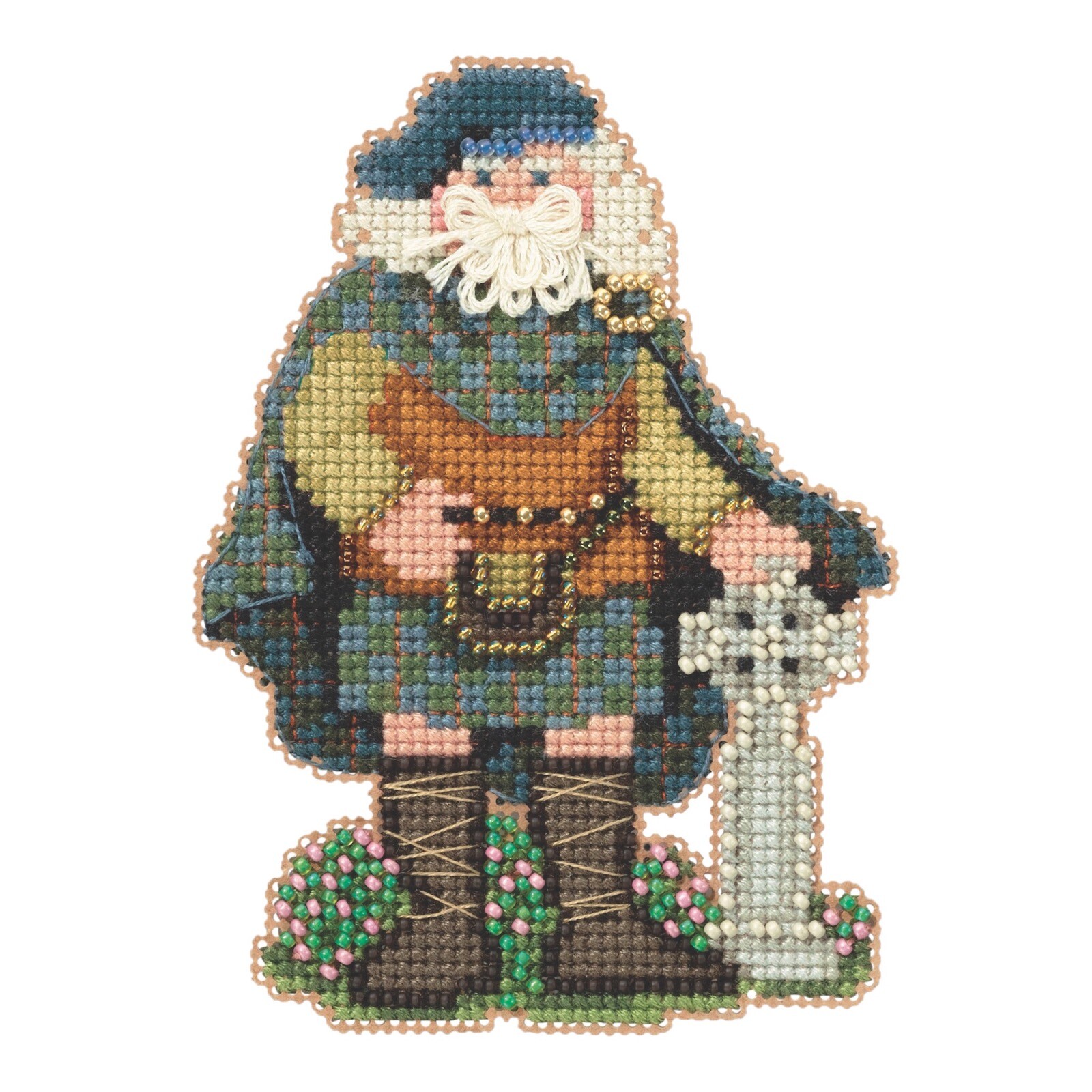 Scotland Santa Beaded Ornament Kit Mill Hill 2015 Celtic Santas ...