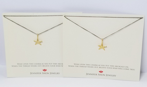 2ct Jennifer Shon Jewelry Gold Starfish Silk String Necklace -CT61 | eBay