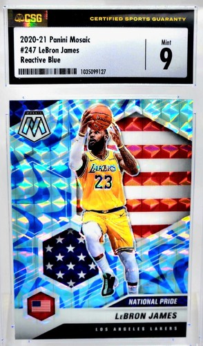 2020-21 Panini Mosaic - National Pride LeBron James #247 Reactive Blue ...