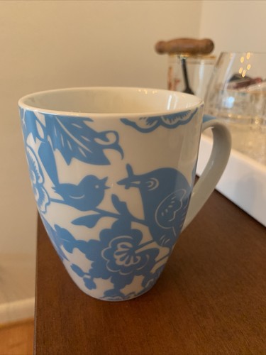 Thomas Paul PPD Coffee Mug Tea Cup - Blue & Birds Floral Print - White ...
