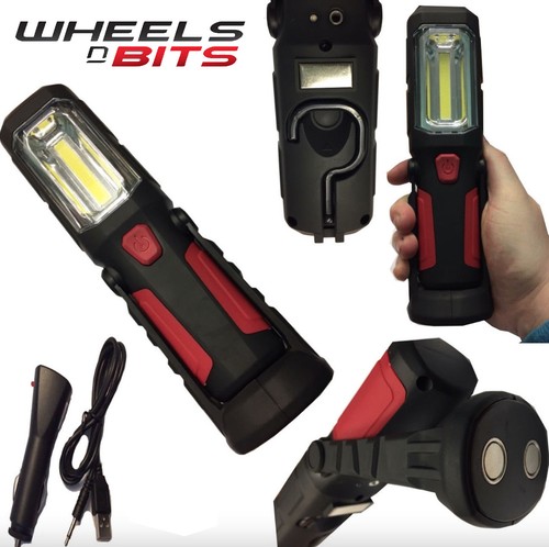 1W+5W COB LED RECHARGEABLE CORDLESS WORK LIGHT GARAGE INSPECTION LAMP ...