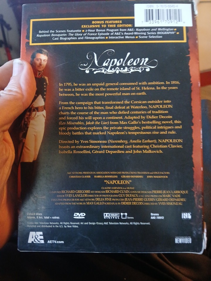 NAPOLEON- AN EPIC LIFE (DVD, 2003, 3-Disc SET) A&E Collector's Edition ...