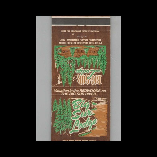 Matchbook Cover Big Sur Lodge Big Sur CA | eBay