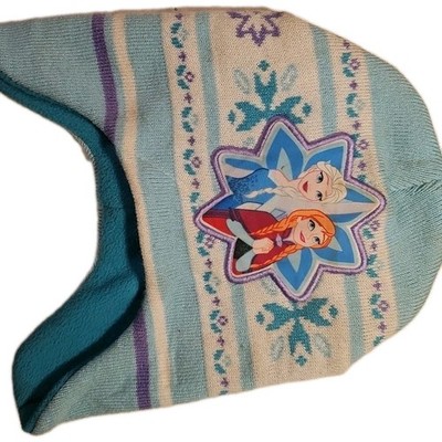 Girl's Winter Hat Frozen Characters Elsa And Anna With Ear Flaps Fleece ...