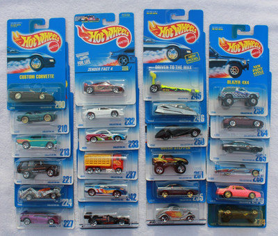 Hot Wheels Blue Card Mainlines - #200 - #274 - Super Cannon, . - Lot of ...