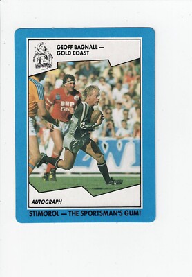 1989 Stimorol Rugby League Geoff Bagnall #140 (Gold Coast Giants ...