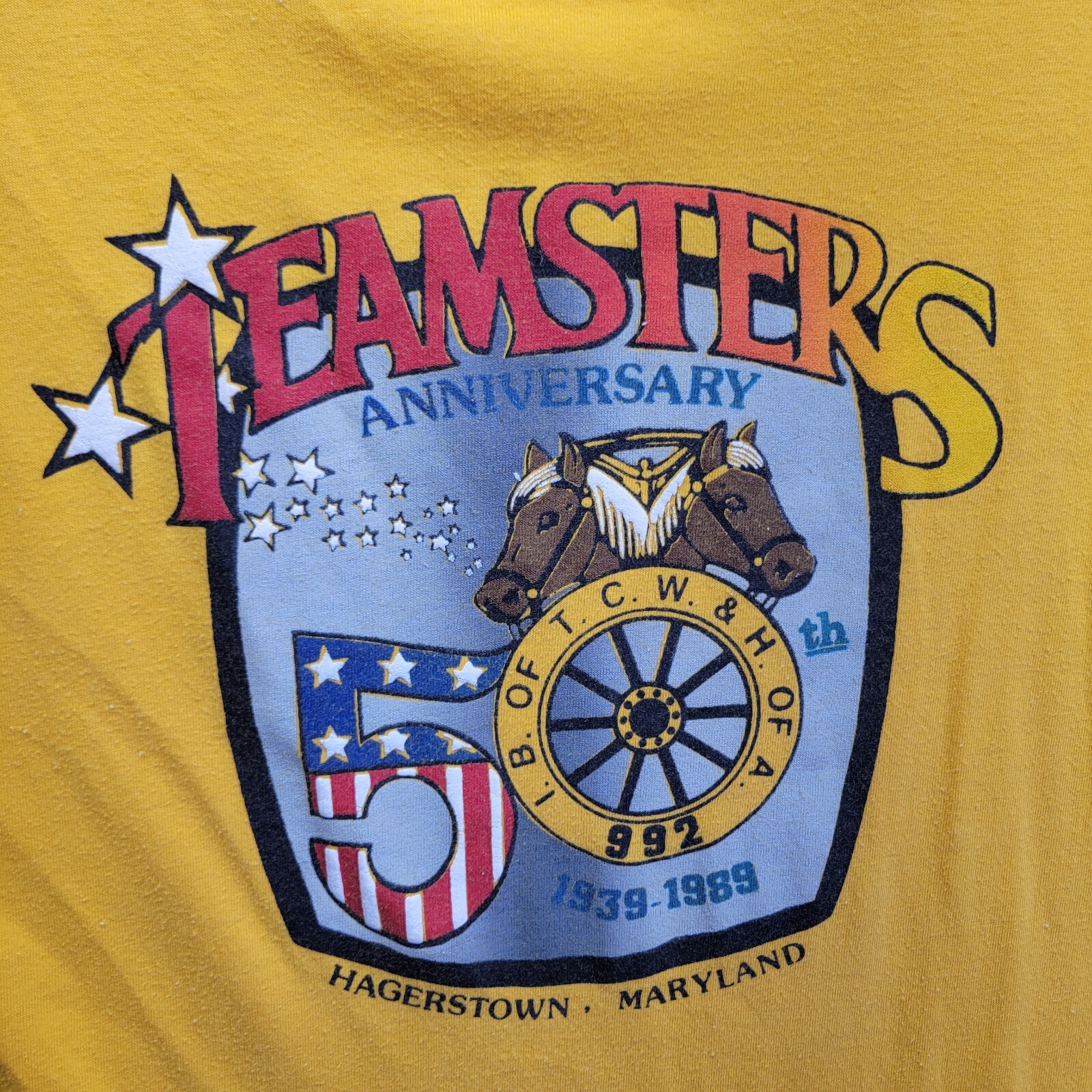 Vtg Teamsters Union Anniversary T-shirt Hanes 50-50 Men's Sz XL 1989 ...