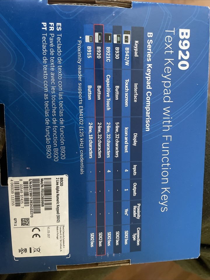 Bosch B920 Text Keypad W/ Function Keys | eBay