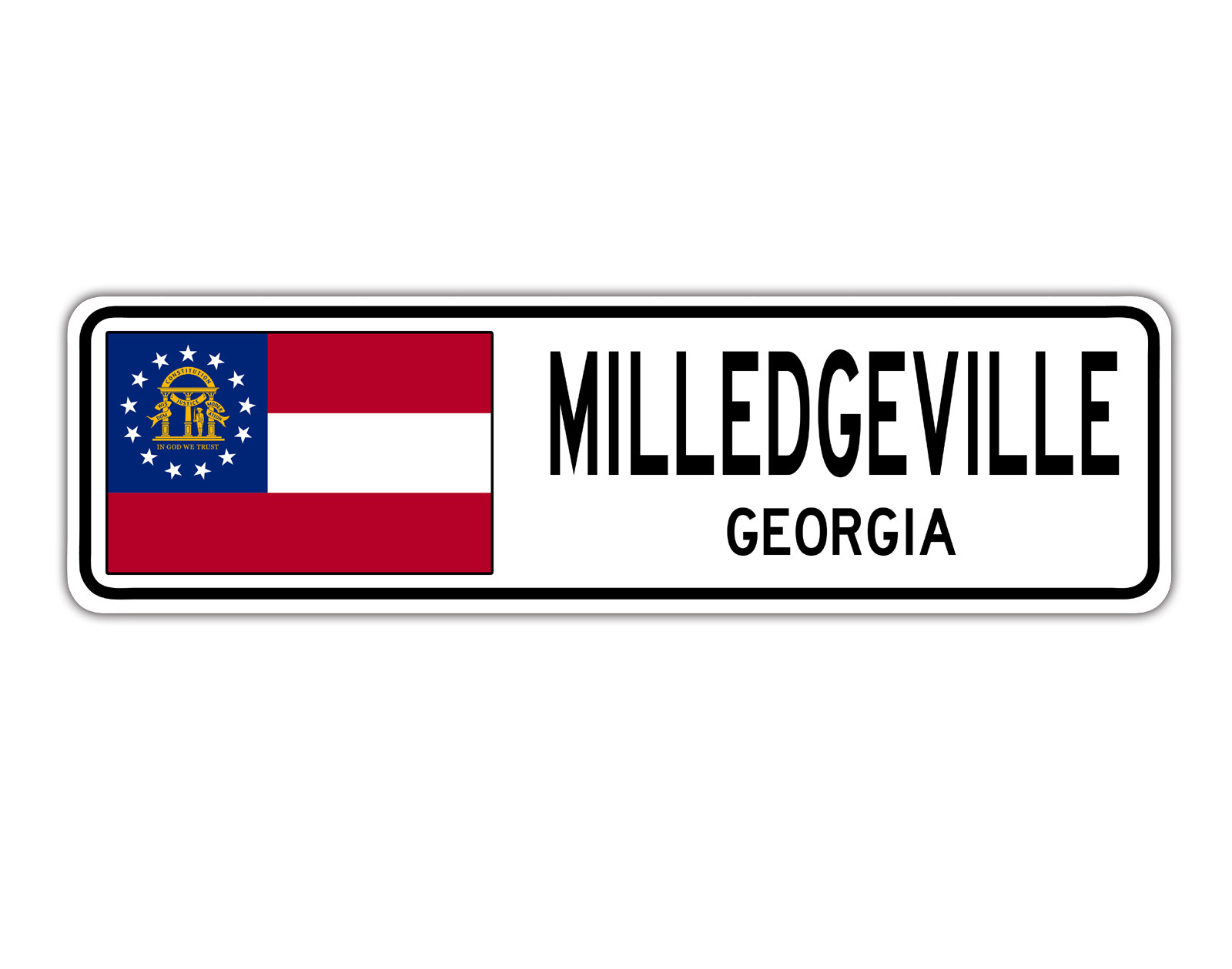 Milledgeville, Georgia Street Sign Georgian Flag City Country Road Wall ...