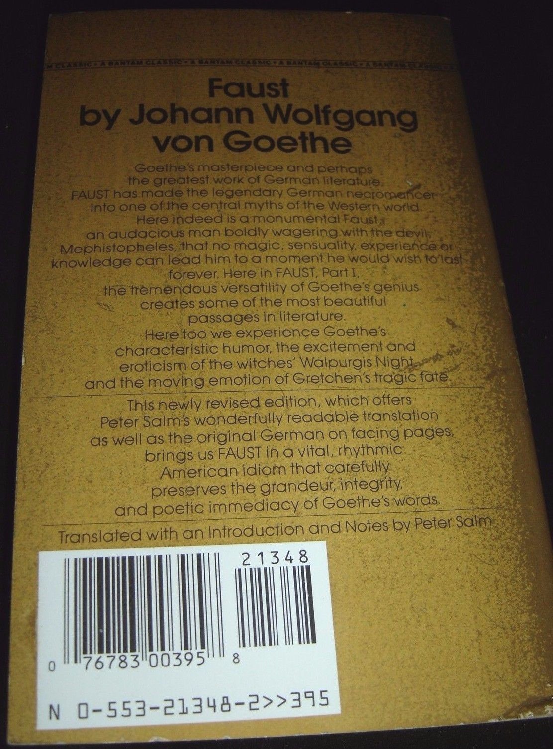 Faust First Part By Johann Wolfgang Von Goethe GERMAN / ENGLISH EDITION ...