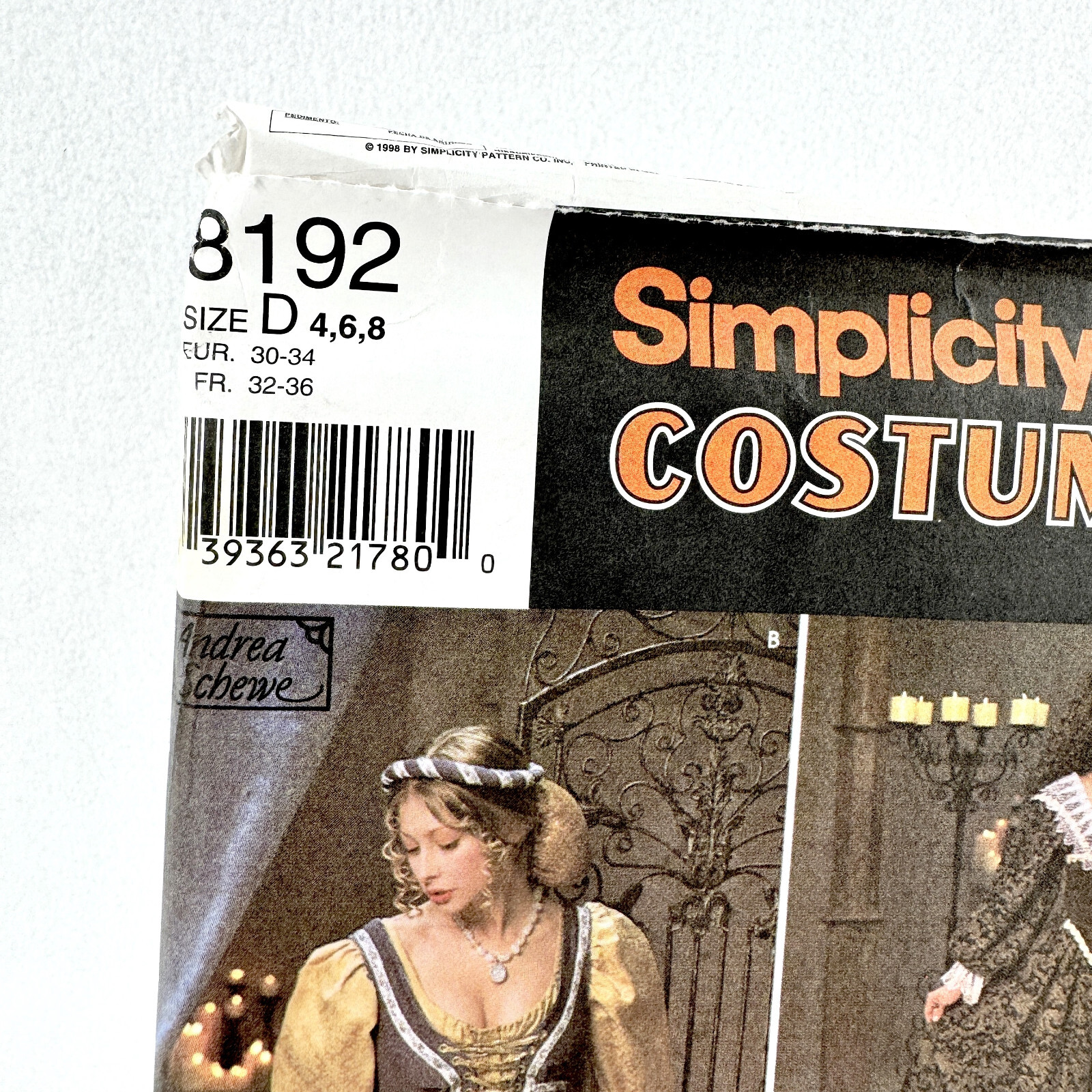 Simplicity 8192 Medieval Renaissance Dress Costume Misses Size 4 8 ...