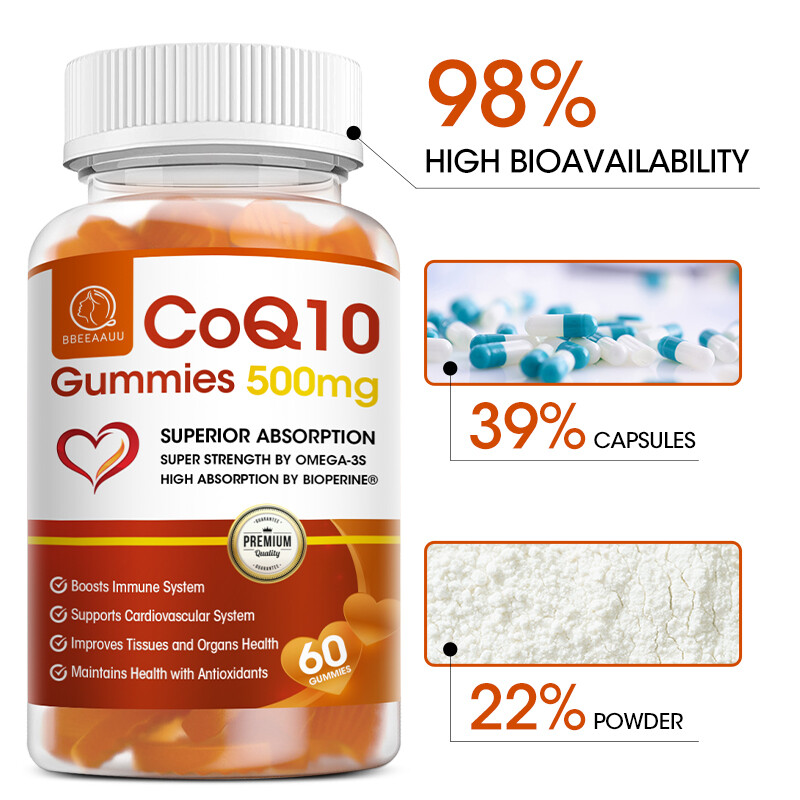 Coenzyme Q10 CoQ10 Gummies 500mg - Boost Energy & Immunity & Heart ...