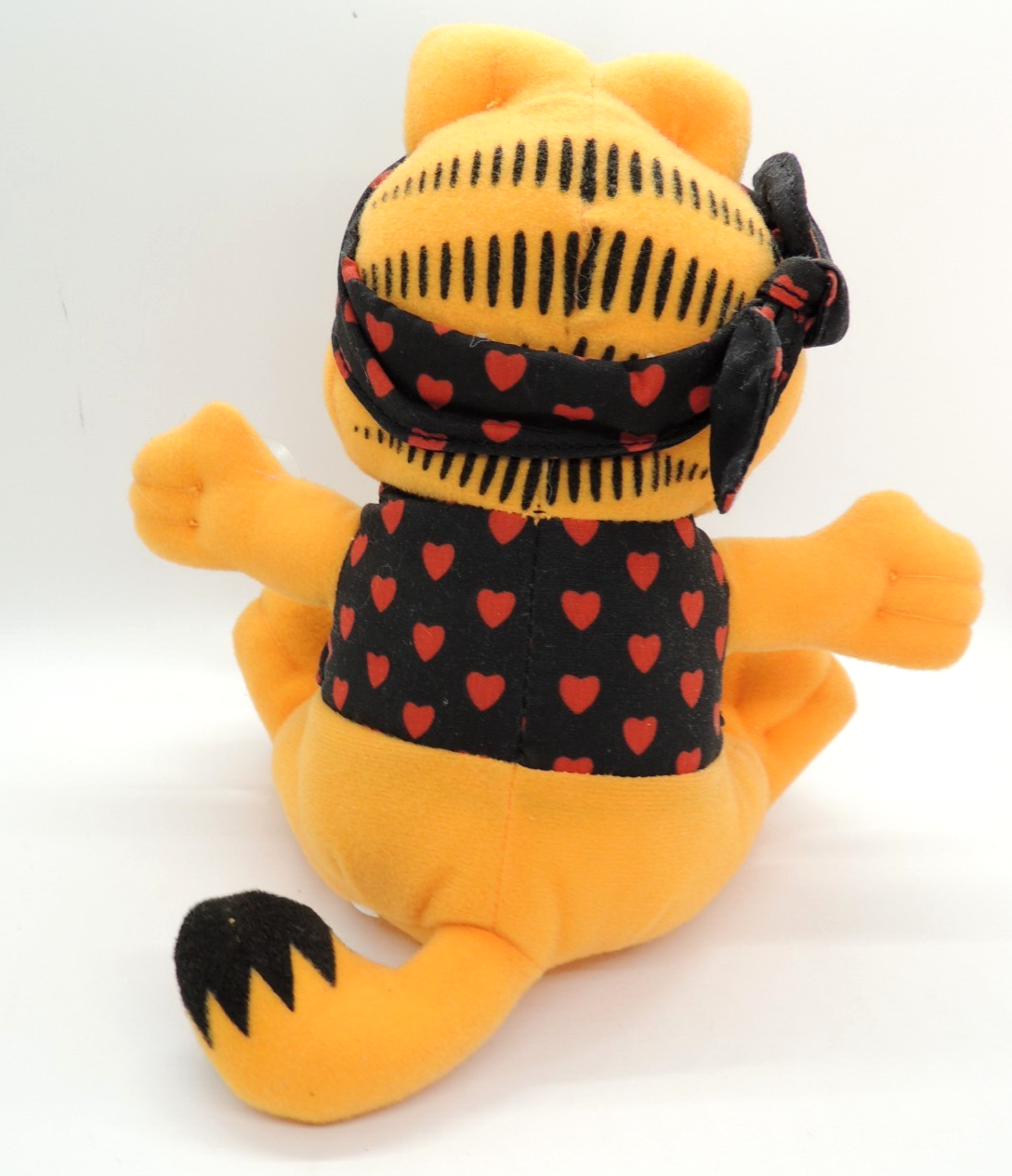 Vintage Garfield Hang-On Window Cling Plush Vest Bandana Hearts Biker ...