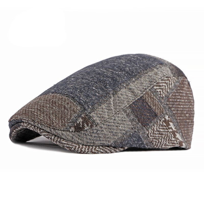Men's Beret Cap Hat Warm Autumn Winter Newsboy Flat Cap Gatsby Golf ...