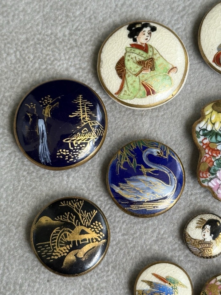 Lot of 13 Vintage Japanese Satsuma Buttons | eBay