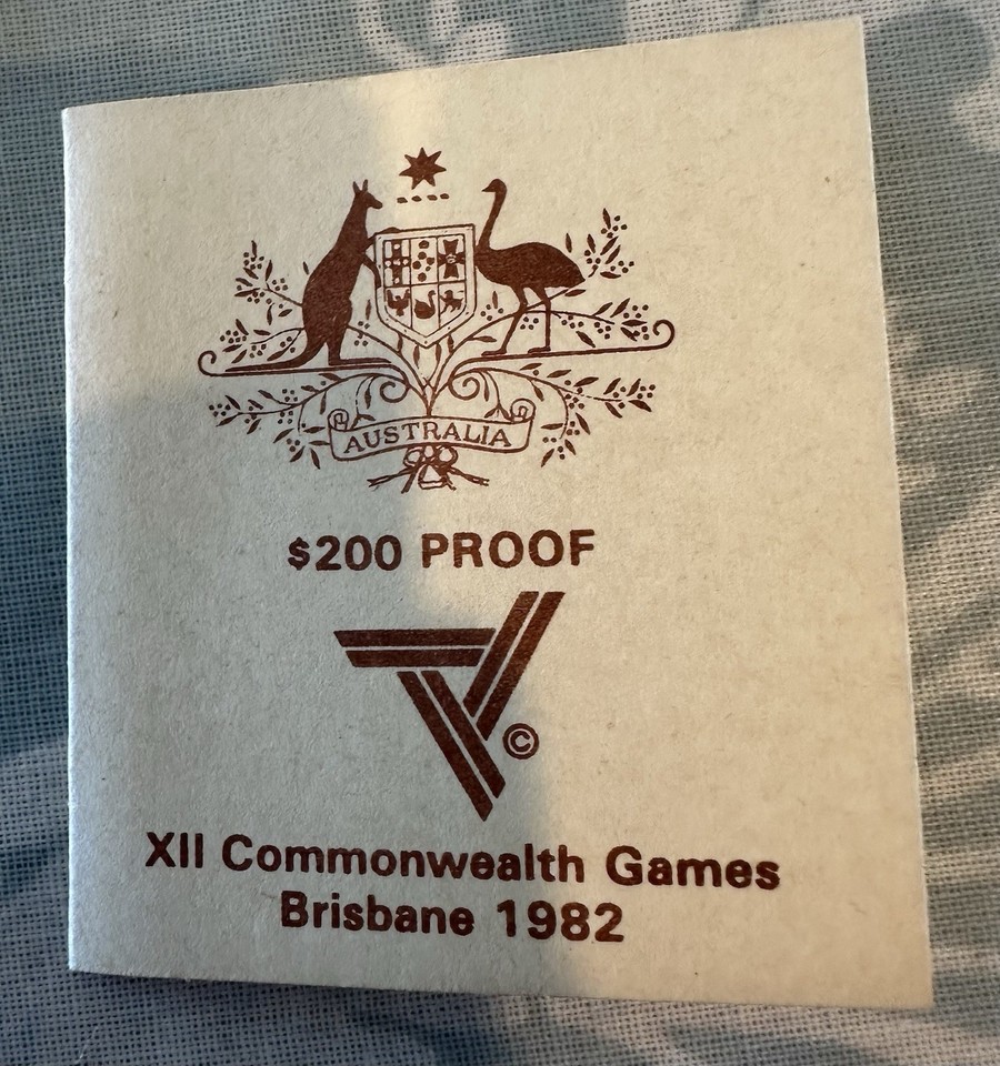 1982 $200 Proof 22 Carat 1982 Brisbane Commonwealth Games Gold Coin ...