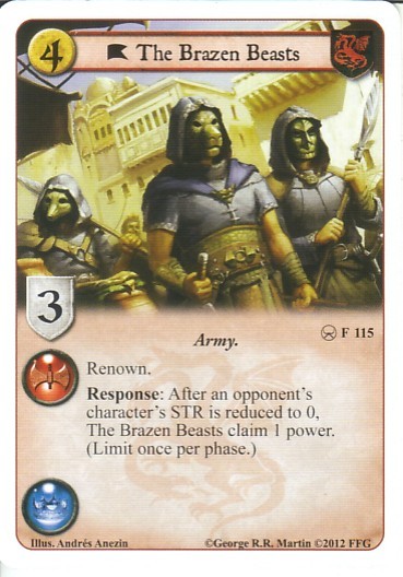 3 x The Brazen Beasts AGoT LCG 1.0 Game of Thrones A Roll of the Dice ...