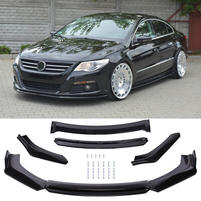 Gloss Front Bumper Lip Splitter Spoiler Chin Body Kit For Volkswagen CC ...