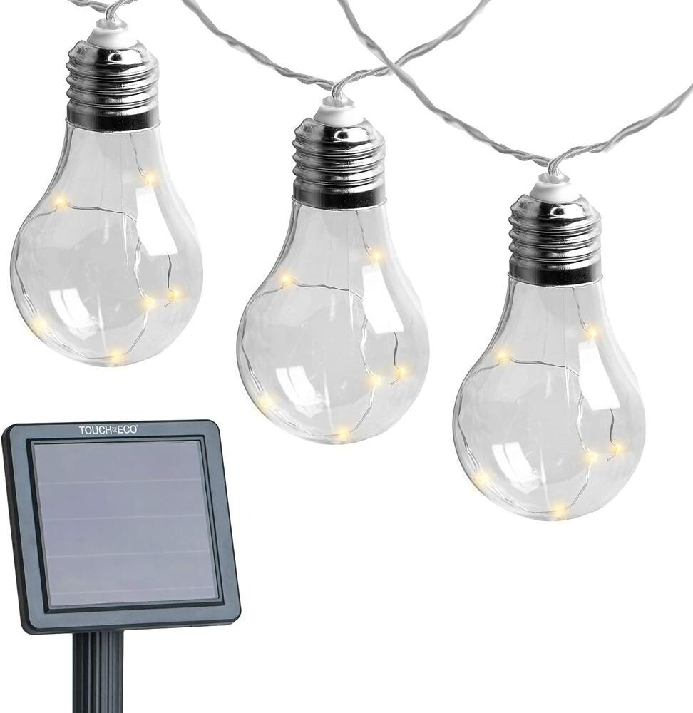 Touch of Eco Early Edisons Solar Powered Edison Style String Light ...