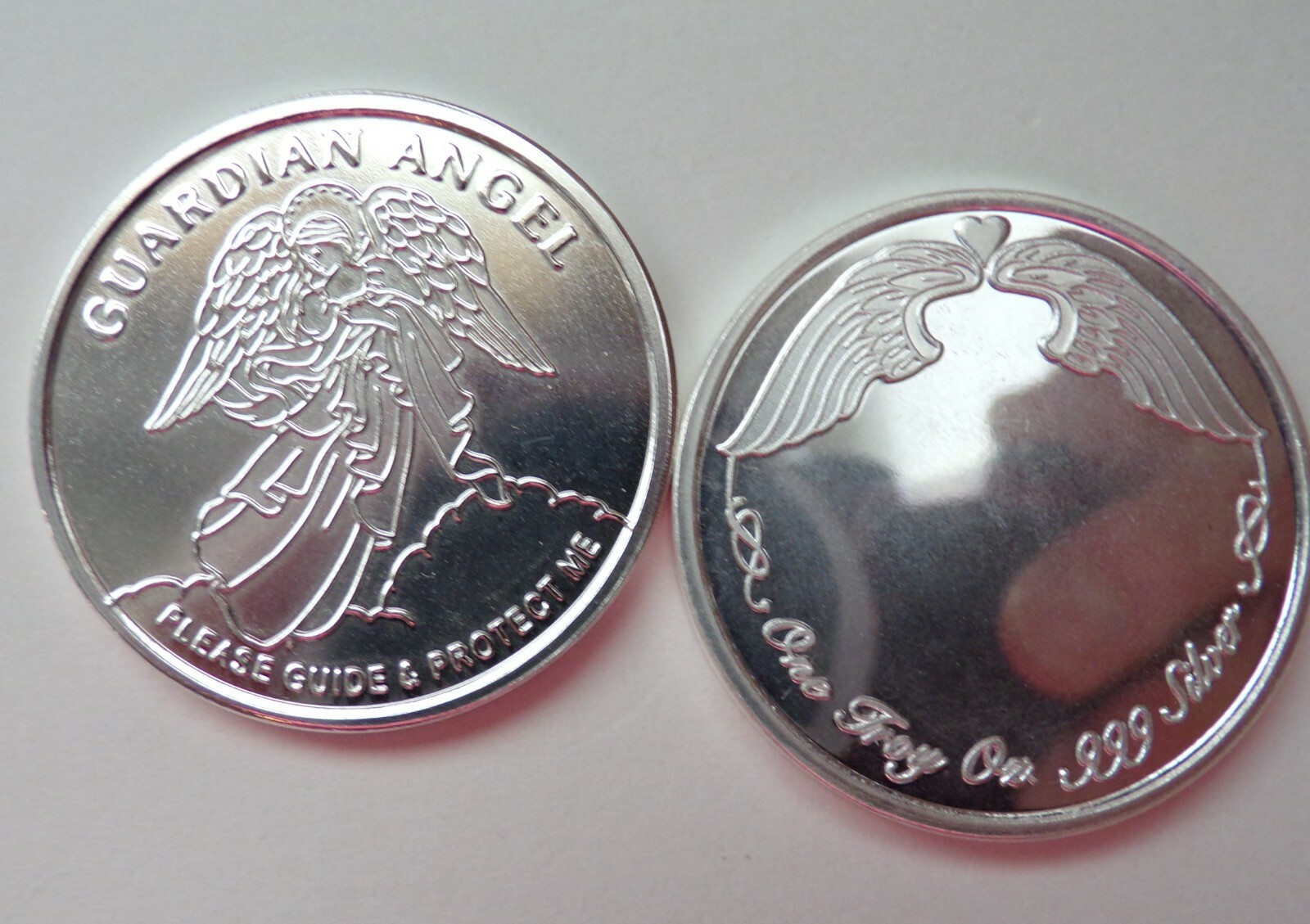 Guardian Angel Coin. 1 oz Fine .999 Silver. Free Personalized Engraving ...