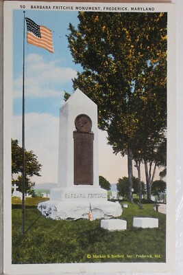 Maryland MD Frederick Barbara Fritchie Monument Postcard Old Vintage ...