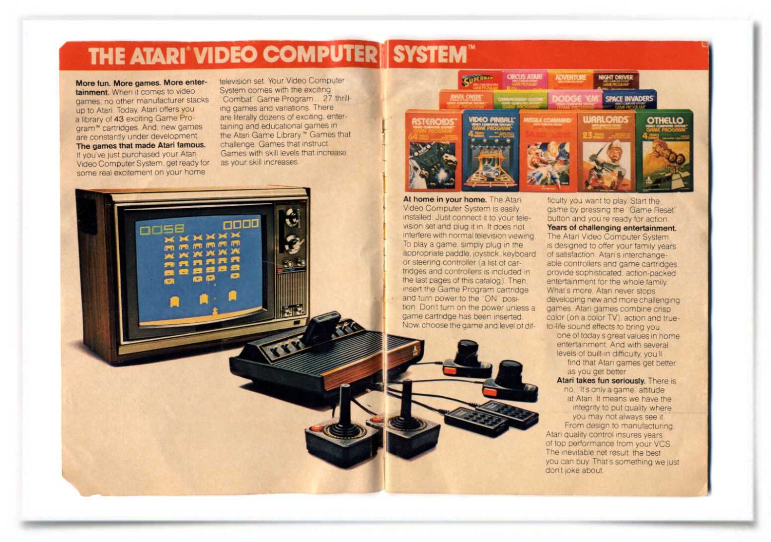 Poster: Atari Advertisement, 1982 (from Official Atari Catalog) 2 page ...