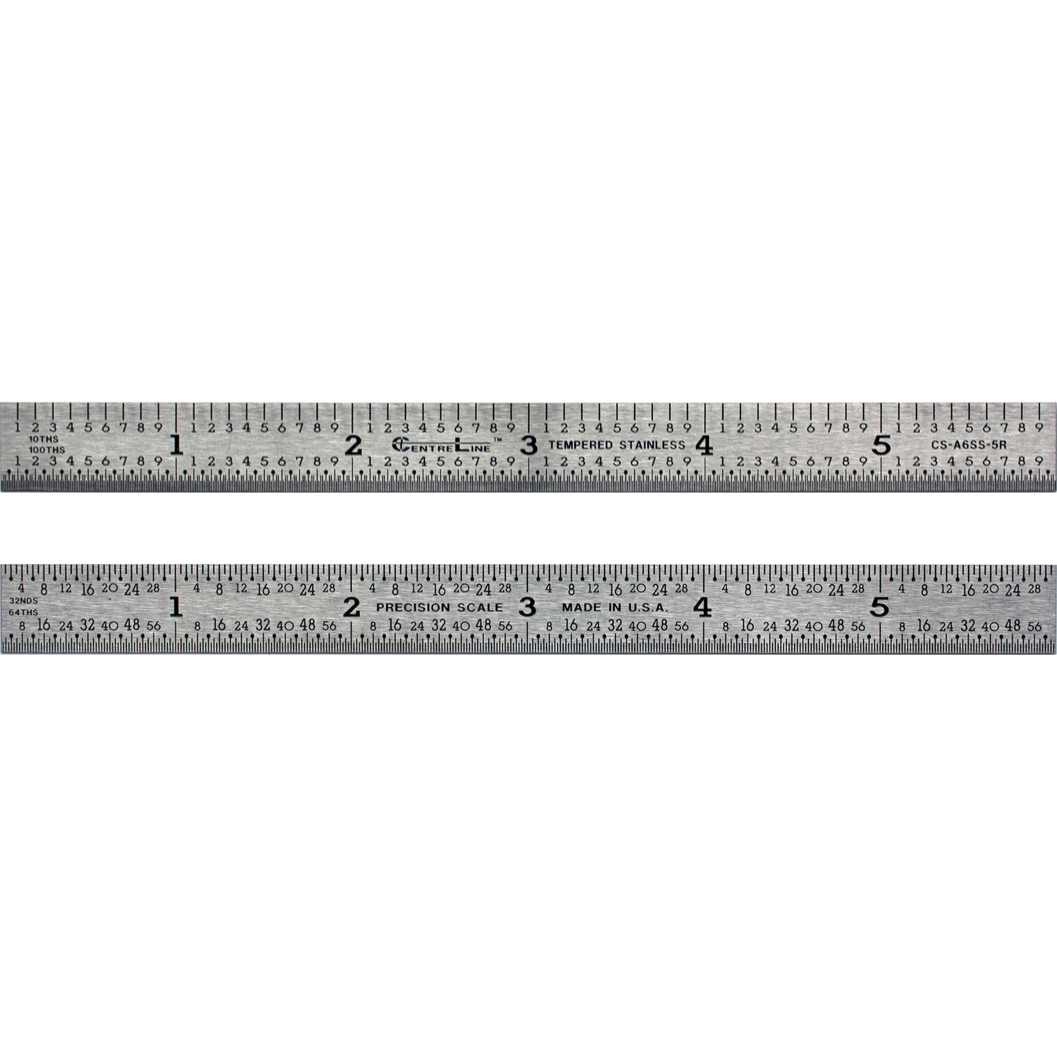 6 Inch 5R Flexible Machinist Rule Stainless 1/10, 1/100, 1/32, 1/64 ...