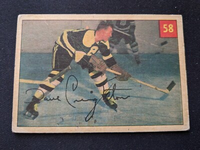 1954-55 Parkhurst Hockey Card # 58 Dave Creighton - Boston Bruins (VG ...