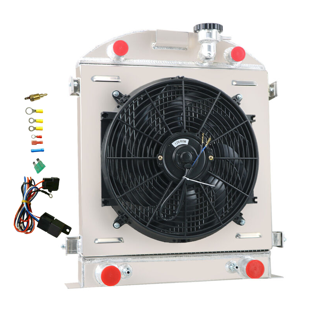 4 ROW ALUMINUM RADIATOR FAN SHROUD FOR 1928-1929 Ford Model A w ...