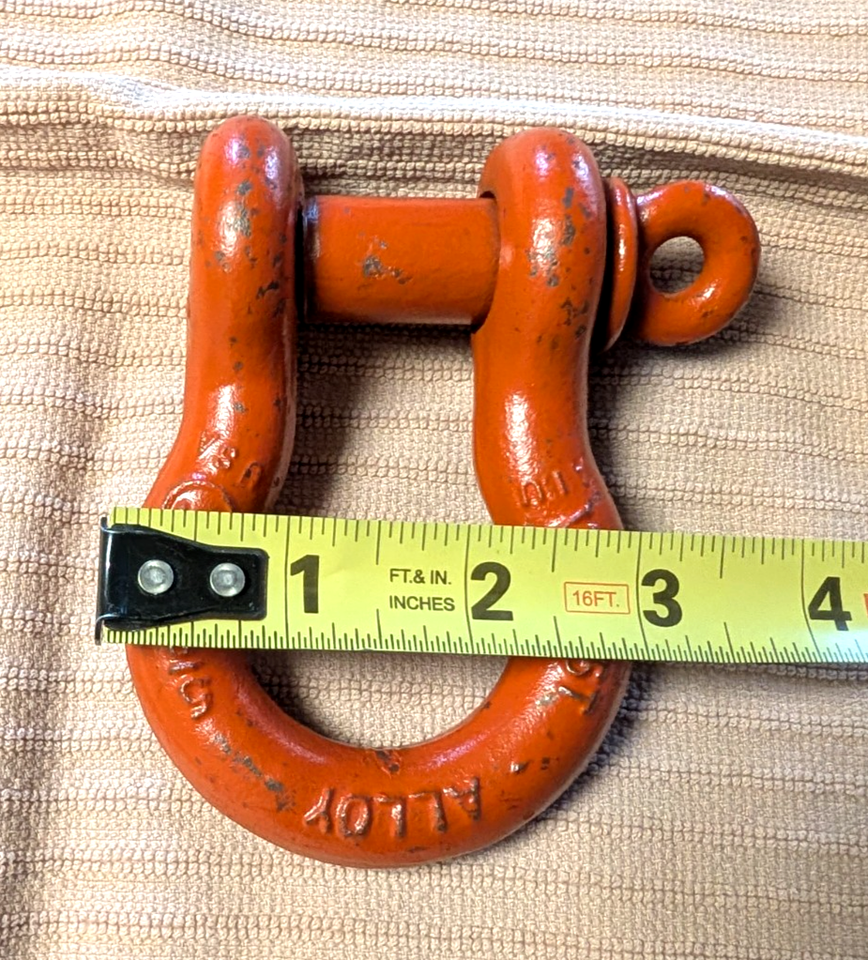WLL 5T SHACKEL ANCHOR D RING 5/8” ALLOY RED COATED HEAVY DUTY 5 TON USA ...